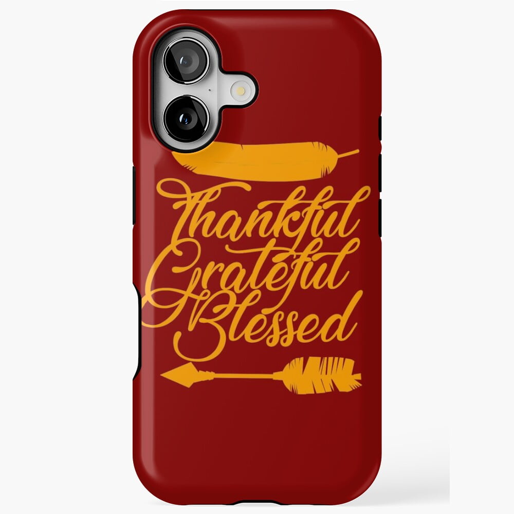 Grateful Thankful Blessed Turkey Day Thanksgiving Case for iPhone 11-17 ...