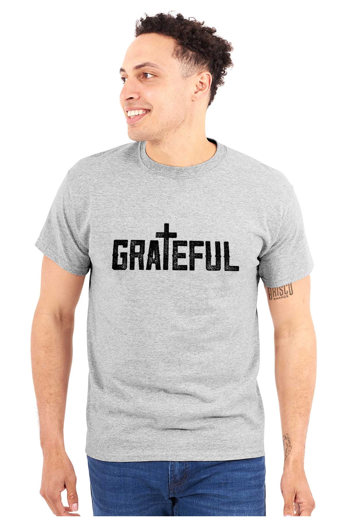 Grateful Thankful Christian Jesus Men's Graphic T Shirt Tees Brisco ...