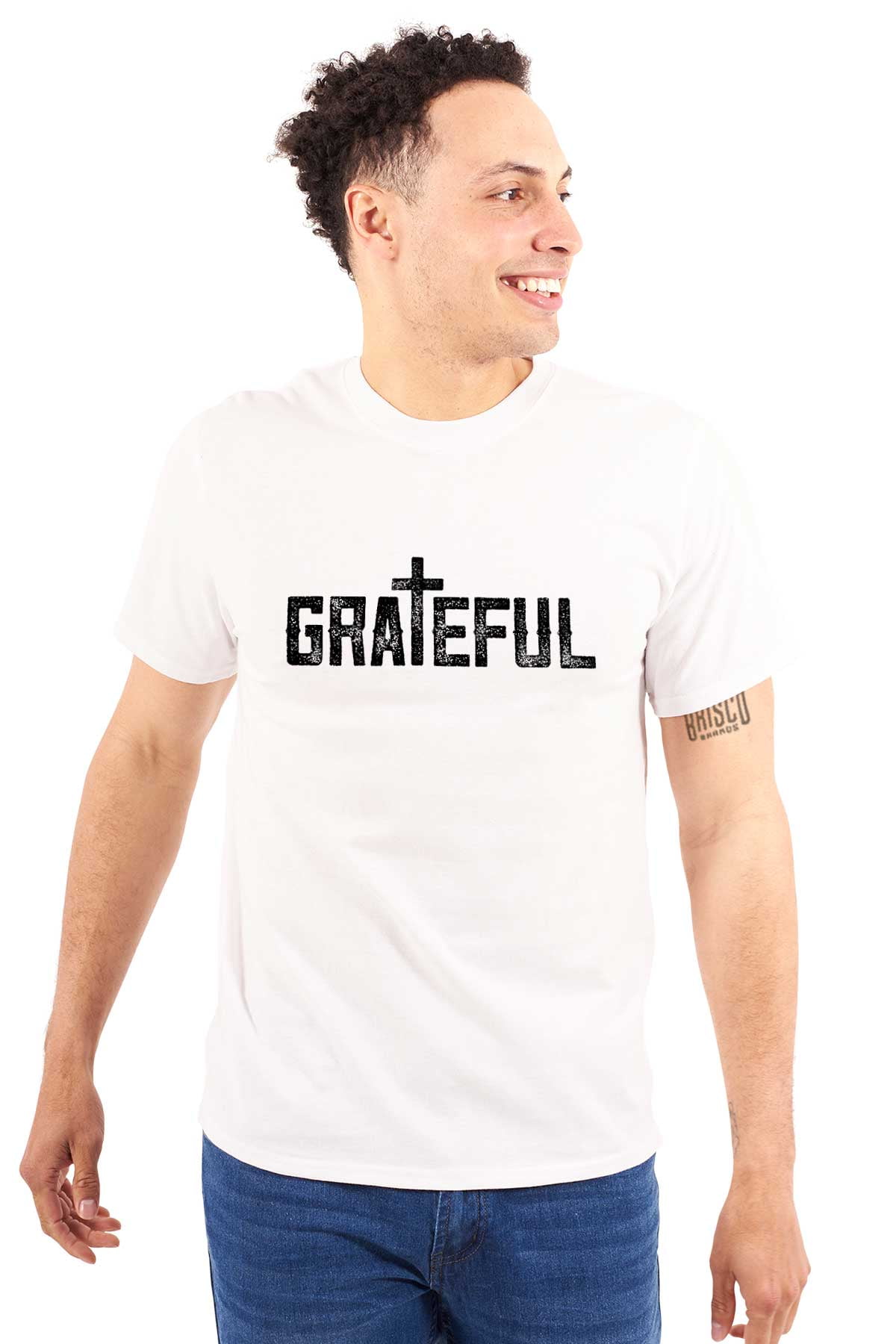 Grateful Thankful Christian Jesus Men's Graphic T Shirt Tees Brisco ...