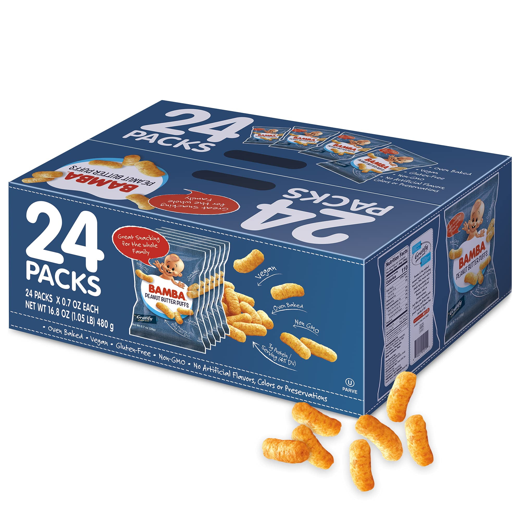 Gratify Bamba Peanut Butter RRF12 Snacks for Families - All Natural ...
