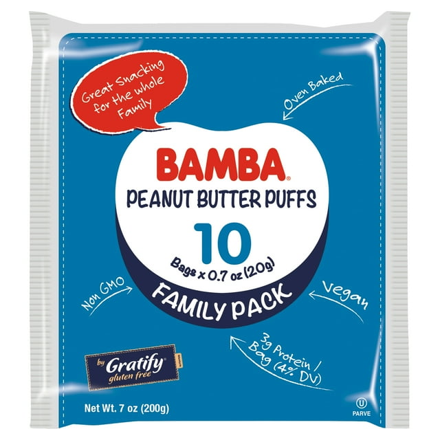Gratify Gluten Free Bamba Peanut Butter Puffs Family Pack, 0.7 oz, 10 ...