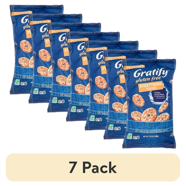 (7 pack) Gratify Gluten Free Everything Pretzel Thins, 10.5 Oz ...