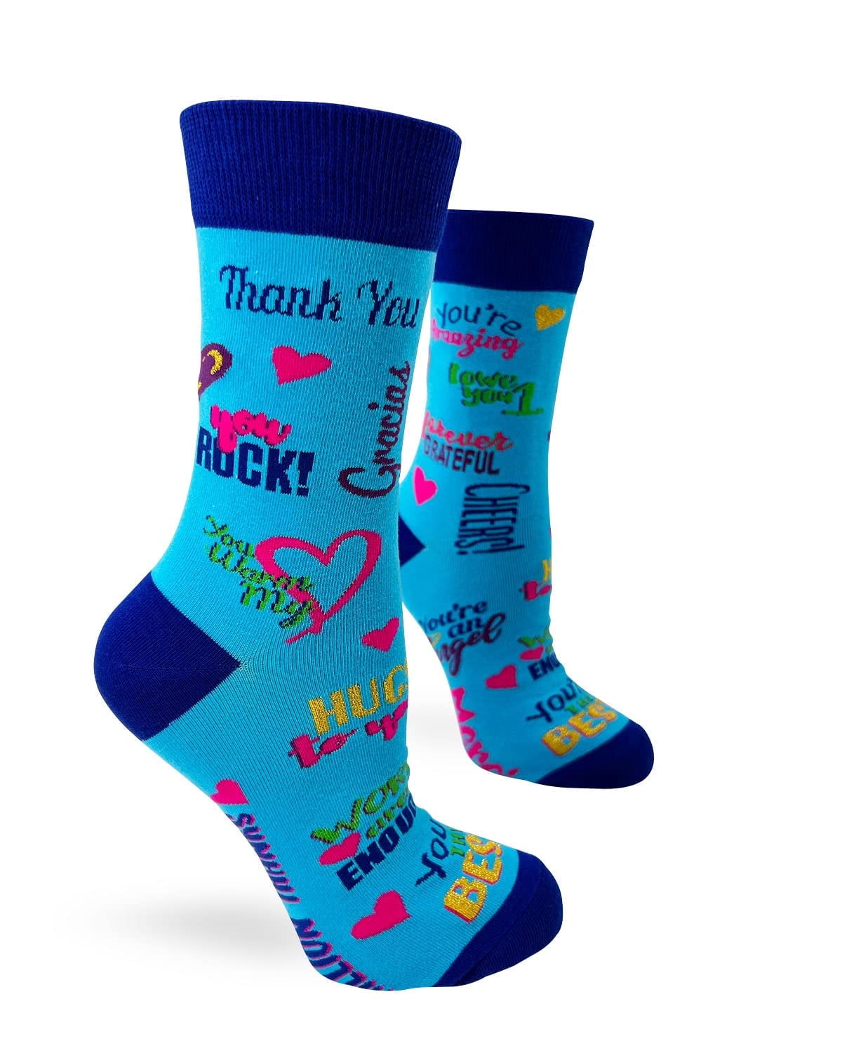 Gratitude Statement Women's Novelty Crew Socks with Thank You Messages ...