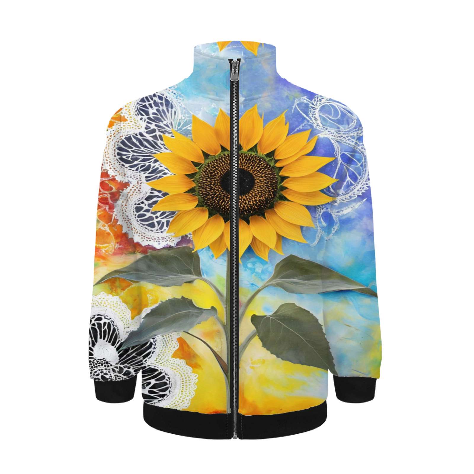 Gratitude Sunflower Art Print Jacket Men's Street Cool Long Sleeves ...