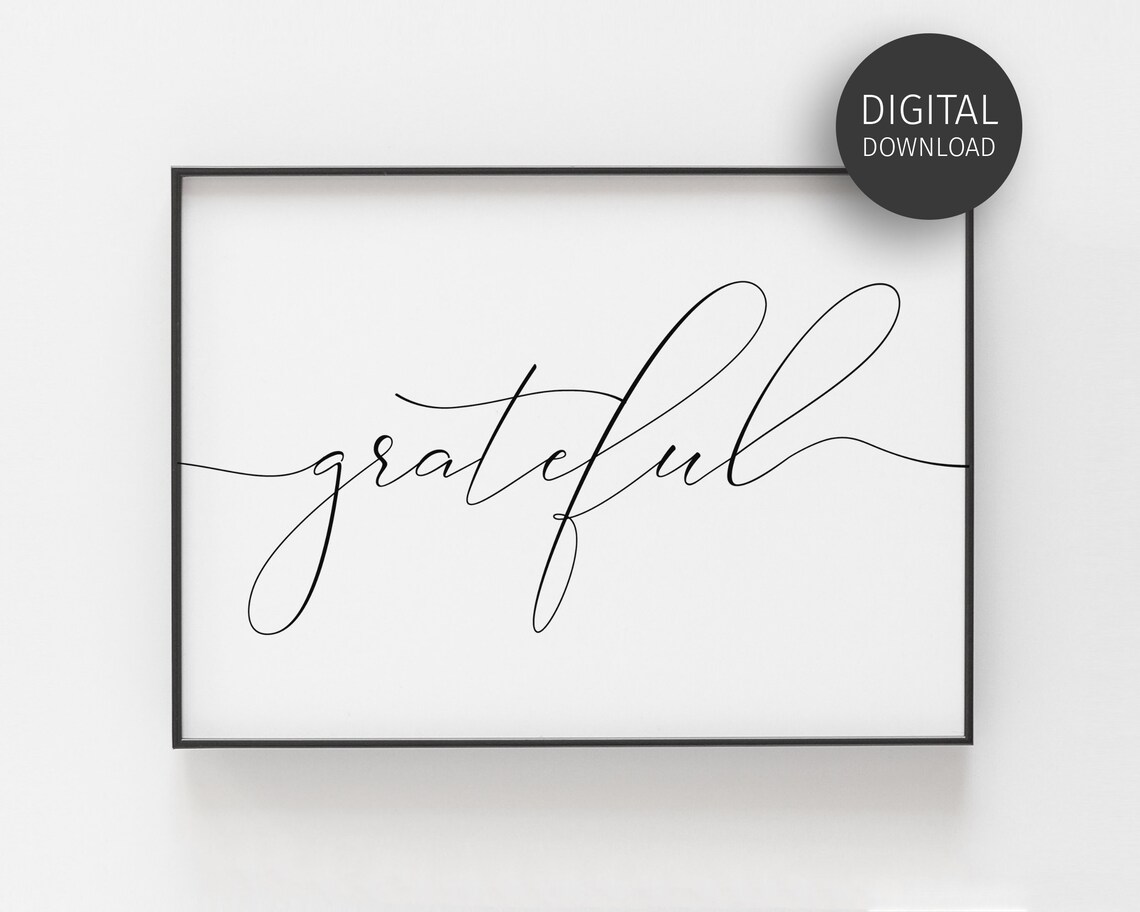 Gratitude Wall Art, Be Grateful Poster, Able Posters, Inspirational ...