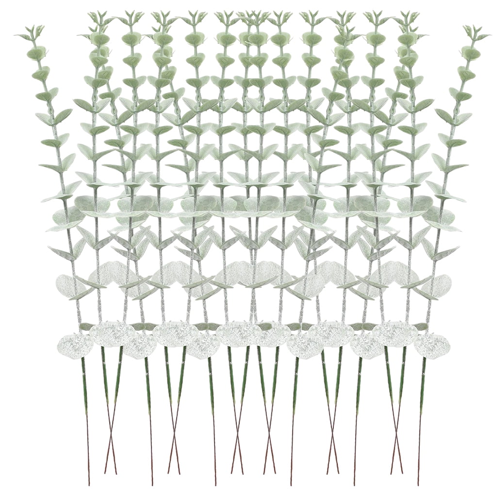 Gratying 12pcs/set Clear Leaf Patterns Eucalyptus Simulated Plant ...