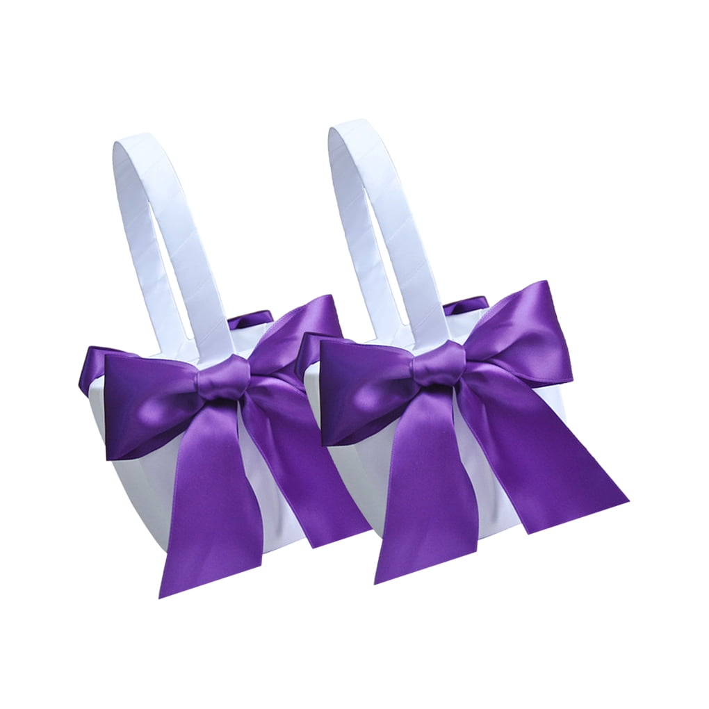 Gratying 2 Pieces Romantic Bowknot Flower Basket Portable Wedding Party ...