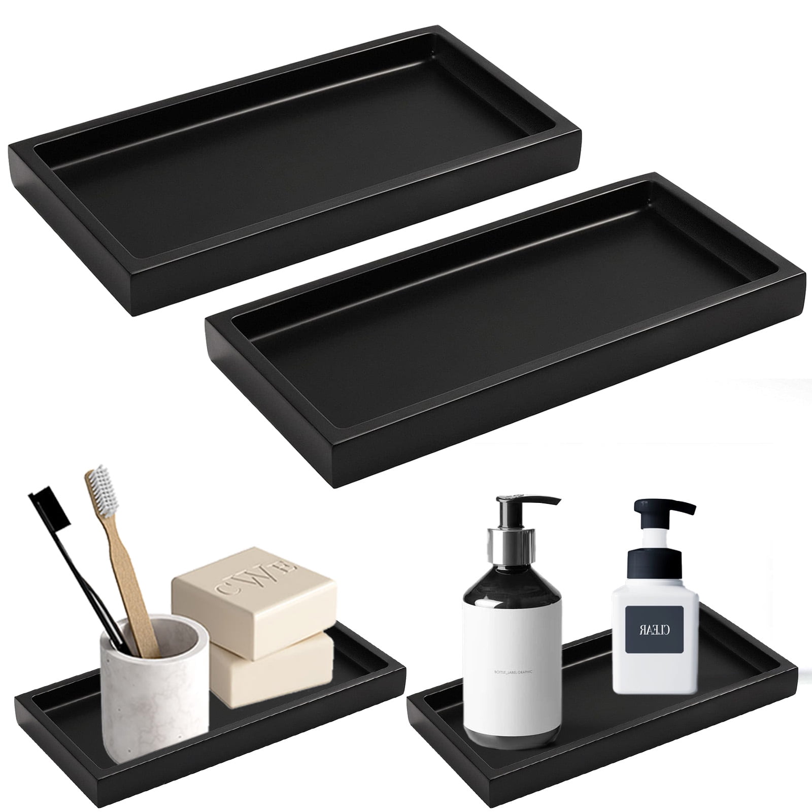 Gratying 2pack/lot Dressing Table Tray Organizer Large Capacity Strong ...