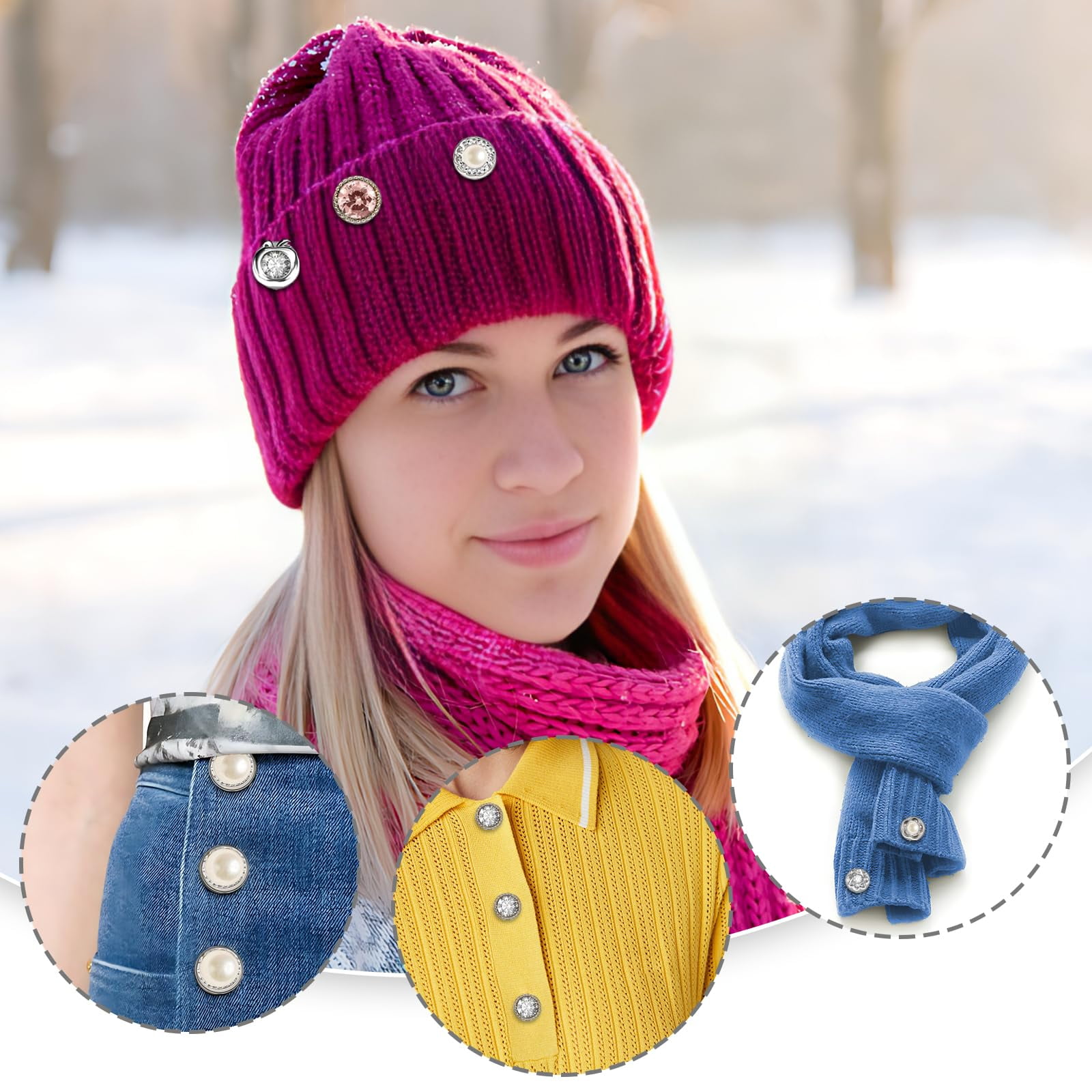 Gratying 30x Button Brooch Pin Set For DIY Handcraft Sewing 30 Pieces ...