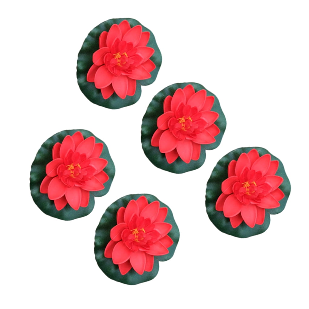 Gratying 5piece Artificial Lotus Flower Realistic Float Foam Lotuses ...