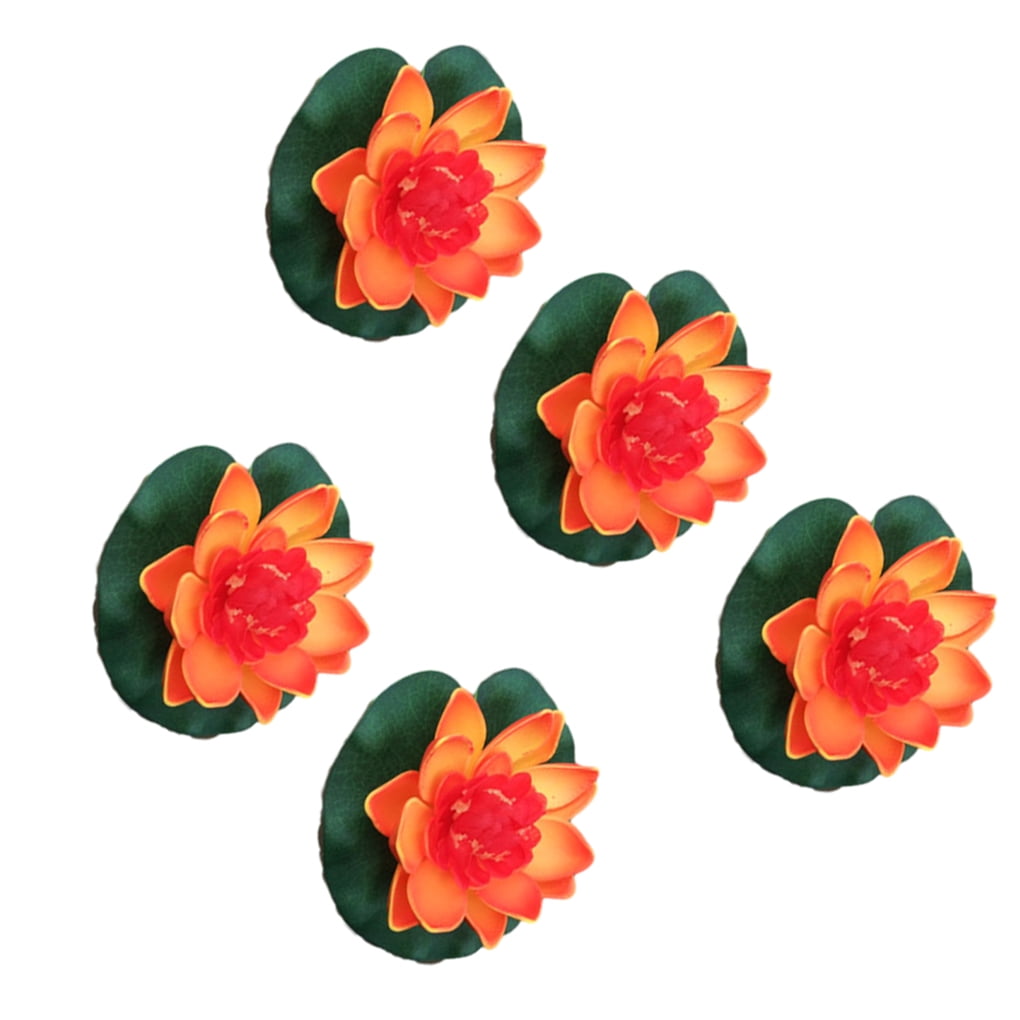 Gratying 5piece Artificial Lotus Flower Realistic Float Foam Lotuses ...