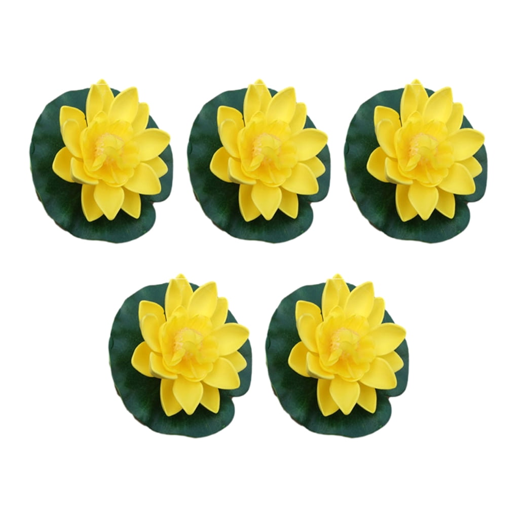 Gratying 5piece Artificial Lotus Flower Realistic Float Foam Lotuses ...