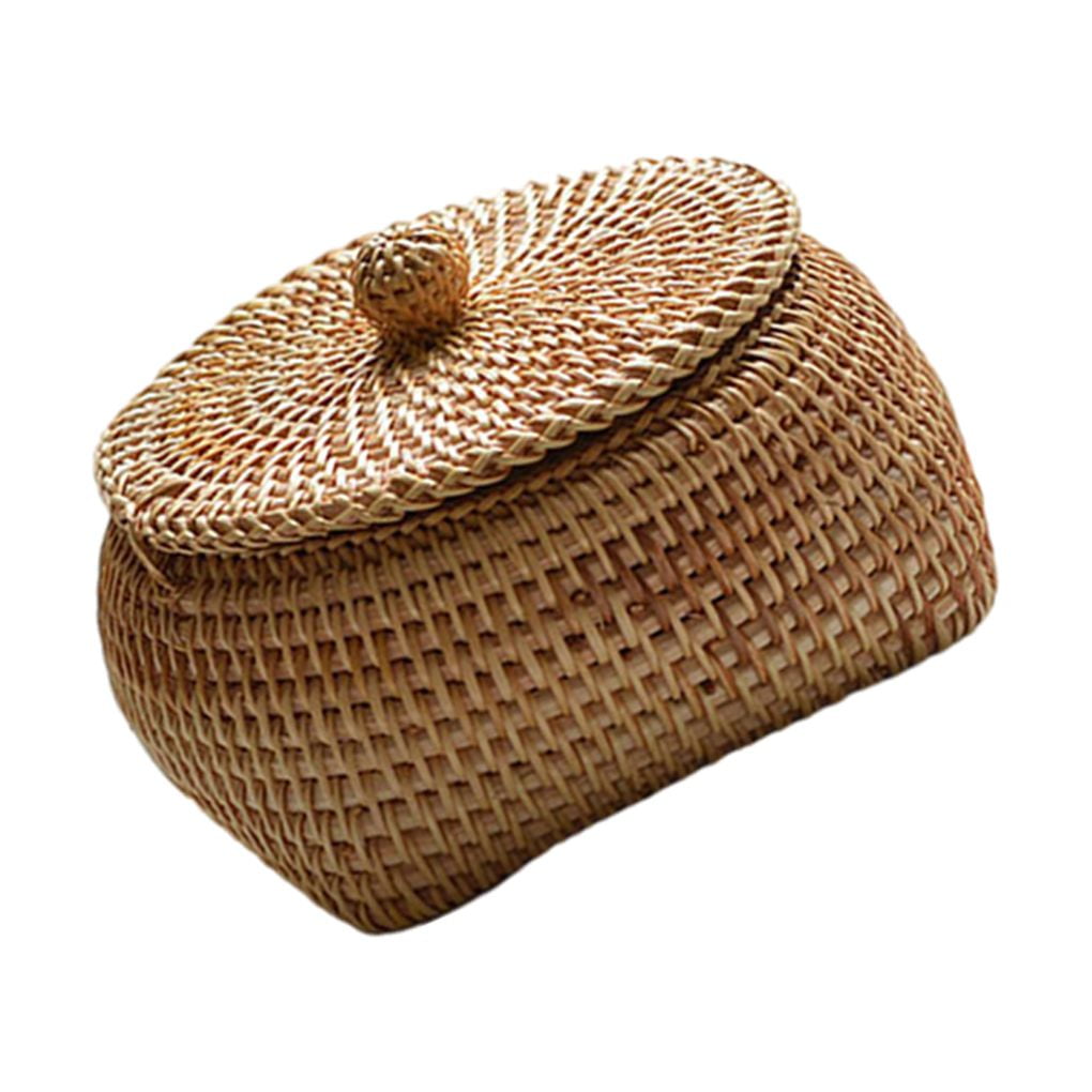 Gratying Rattan Storage Basket Modern Replacement Solid Color Braided ...