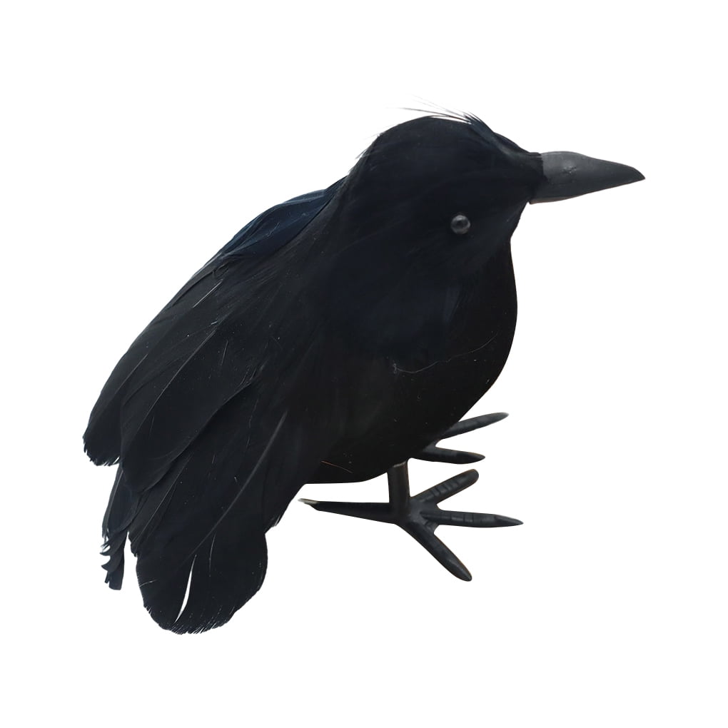 Gratying Resin Halloween Black Crow Ornament High Simulation And Clear ...