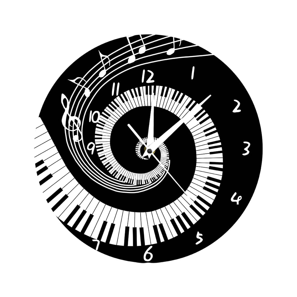 Gratying Timeless For Decoration Round Music Keyboard Wall Clock ...