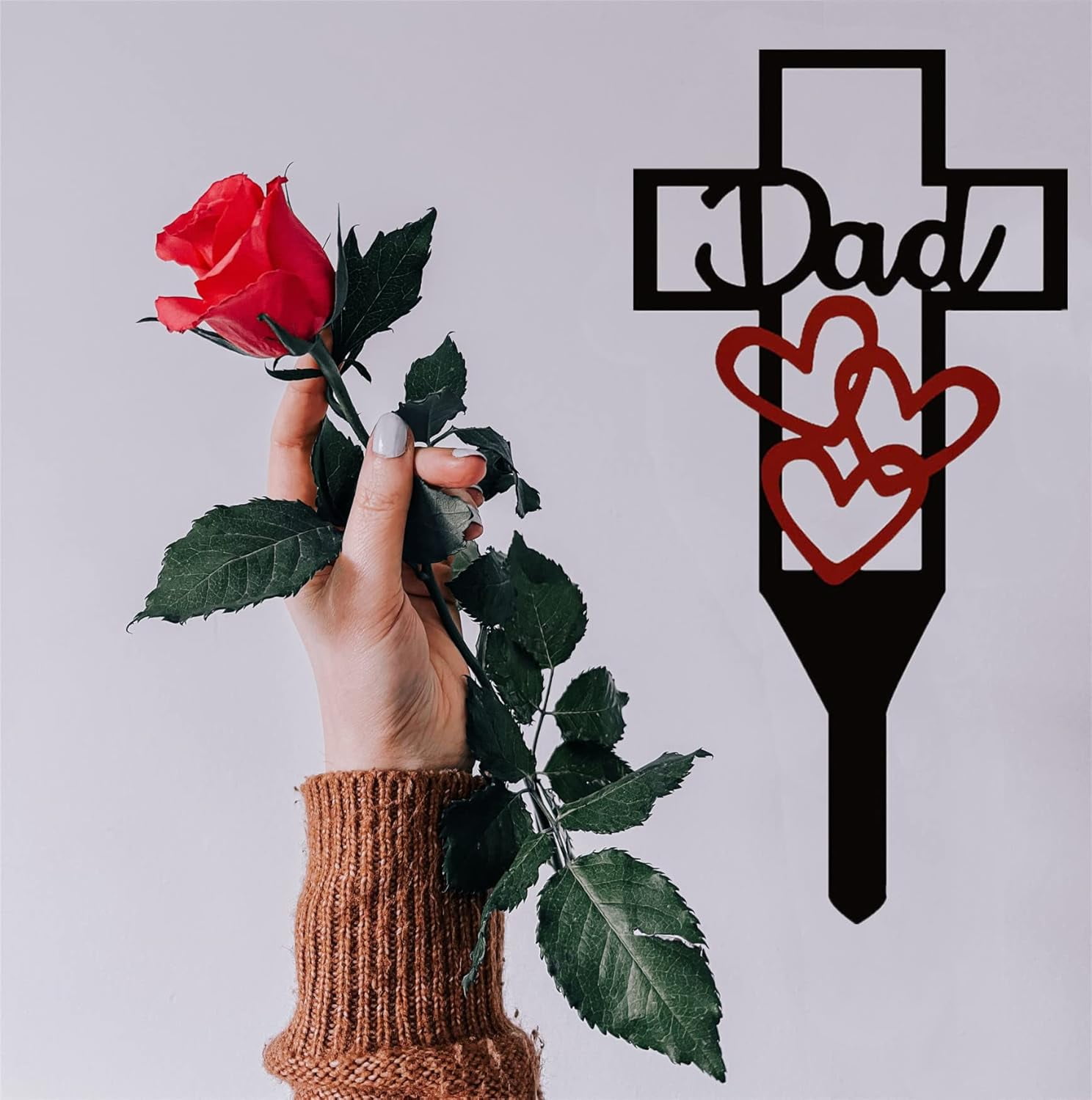 Grave Crosses for Cemetery Grave Flowers Metal Cross Garden Stake Grave ...