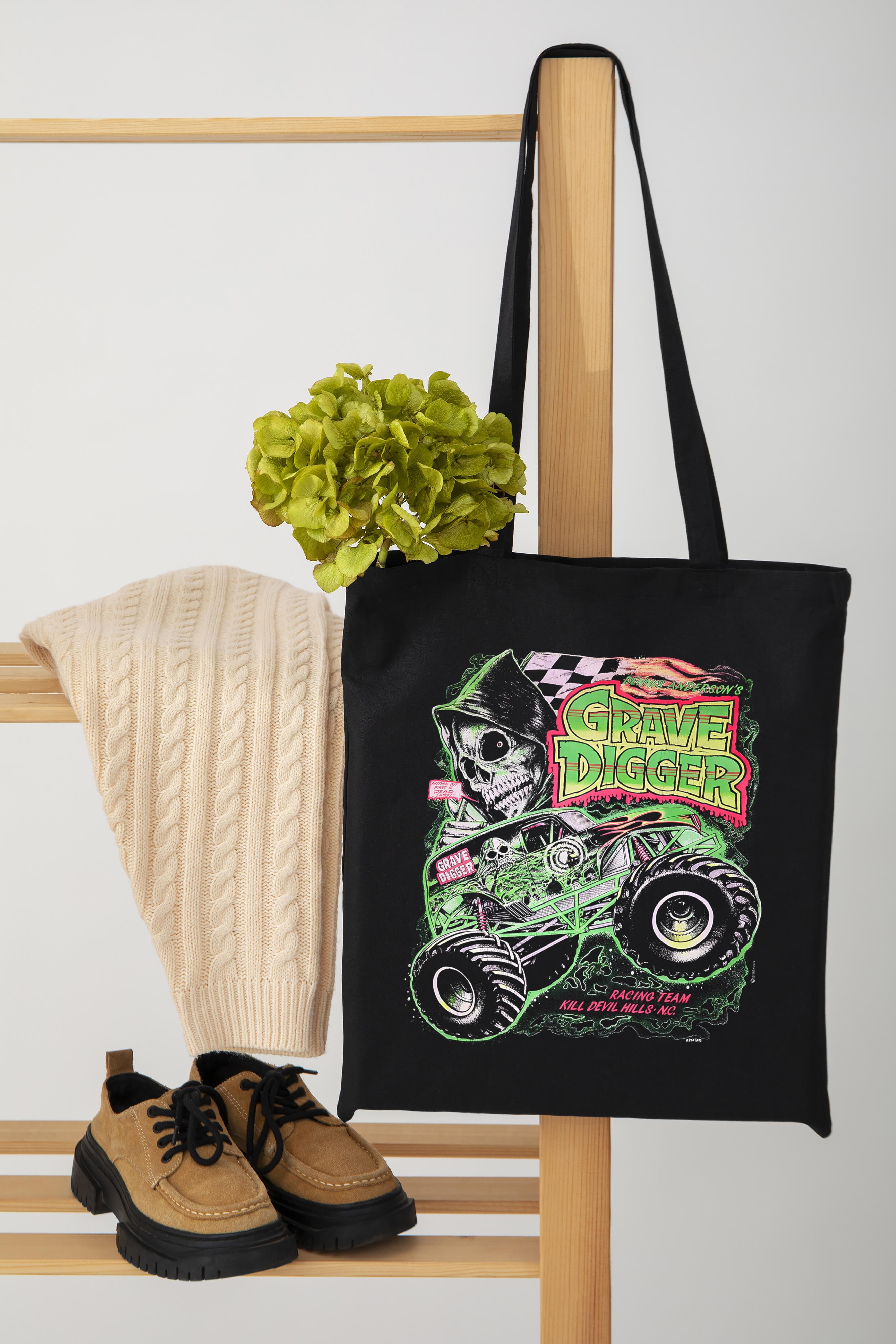 Grave Digger Monster Truck Racing Team Jam Show Graphic Fan ToTe Bag ...