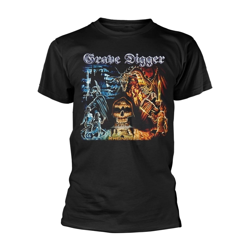 Grave Digger T Shirt Rheingold Band Logo new Official Mens Black ...