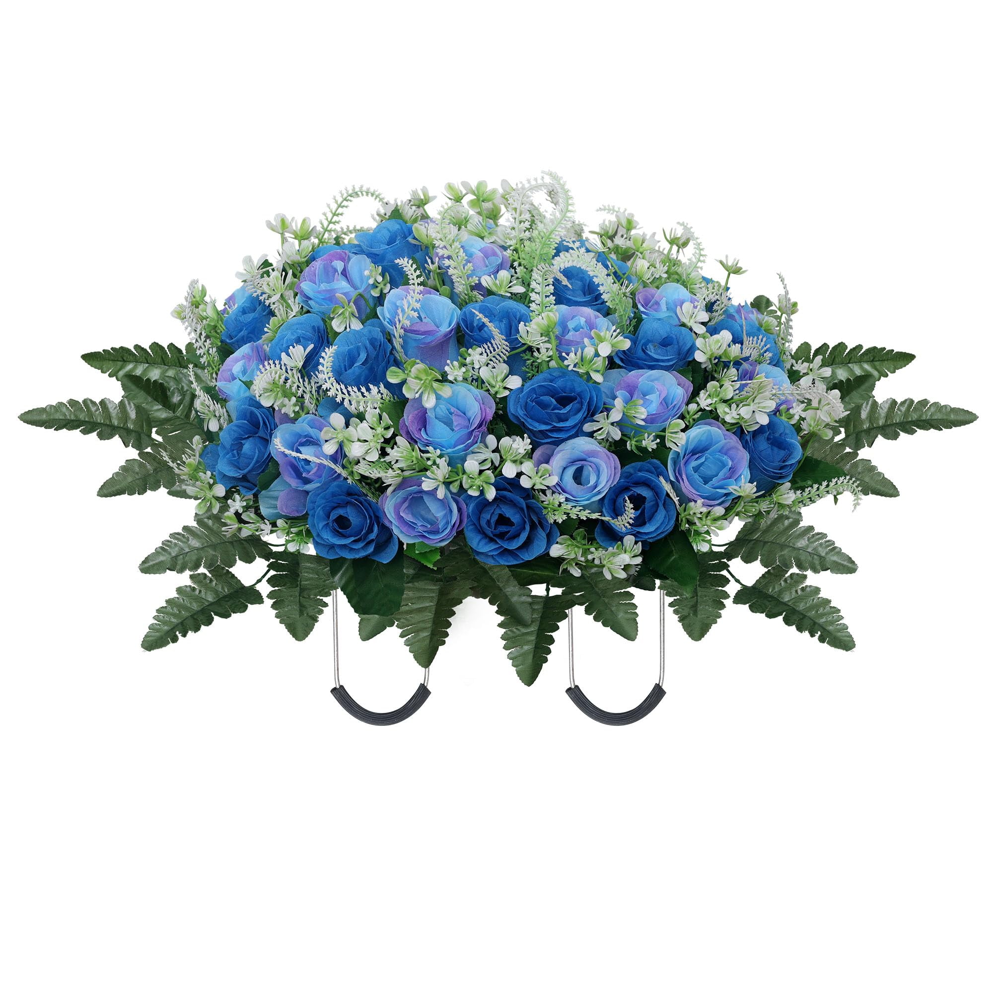 Grave Memorial Flowers Saddle, Handcrafted Artificial Silk Roses for ...