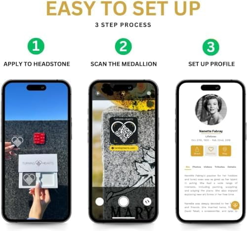 Gravestone Medallion & Memorial Webpage, Scan QR Plaque Personalized ...