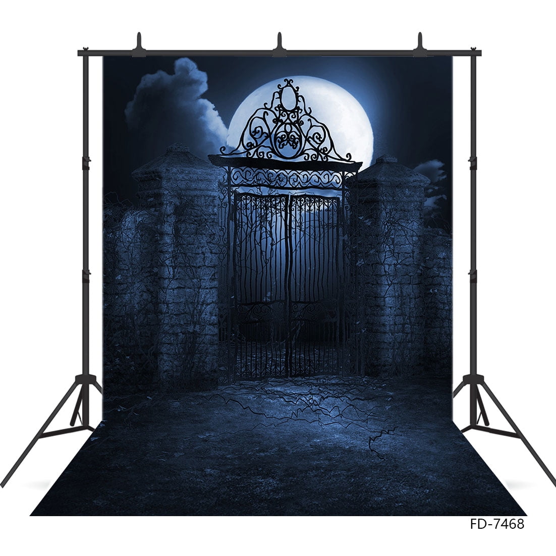 Graveyard Gate Spooky Halloween Eve Backdrops Costume Party Vinyl ...