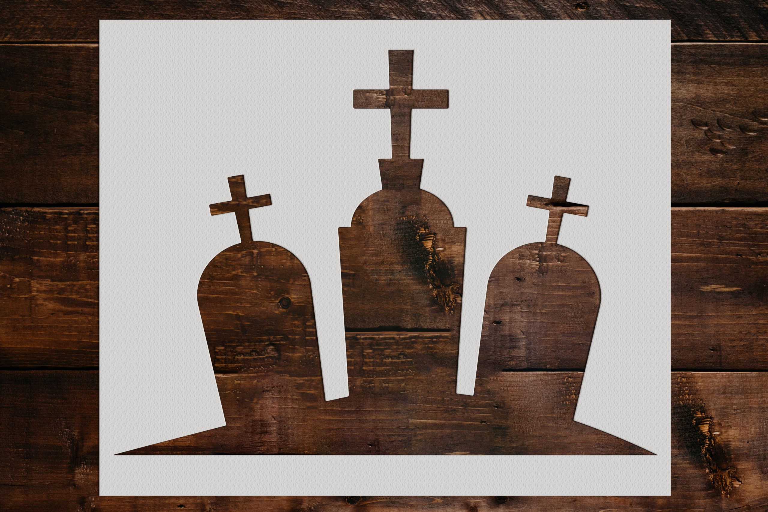 Graveyard Tombstones Stencil - Art and Wall Stencil (18"x12") - Walmart.com