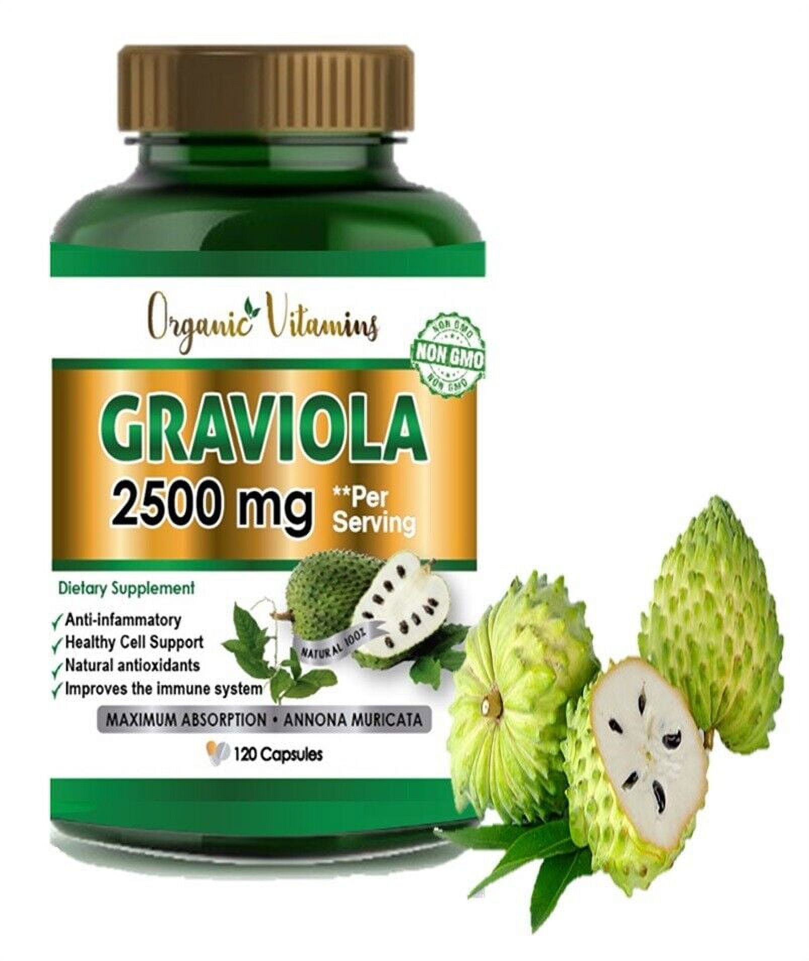 Graviola Capsules 2500mg Natural Soursop Capsules Leaves fruit - 120 ...