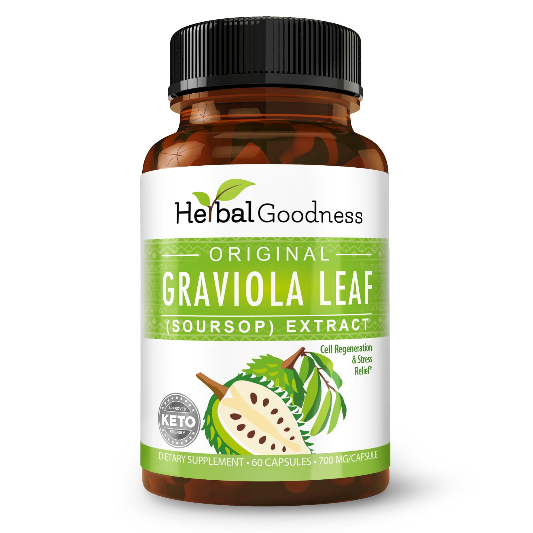 Graviola Capsules - Soursop Leaf Extract - Cell Renewal for Men & Women ...