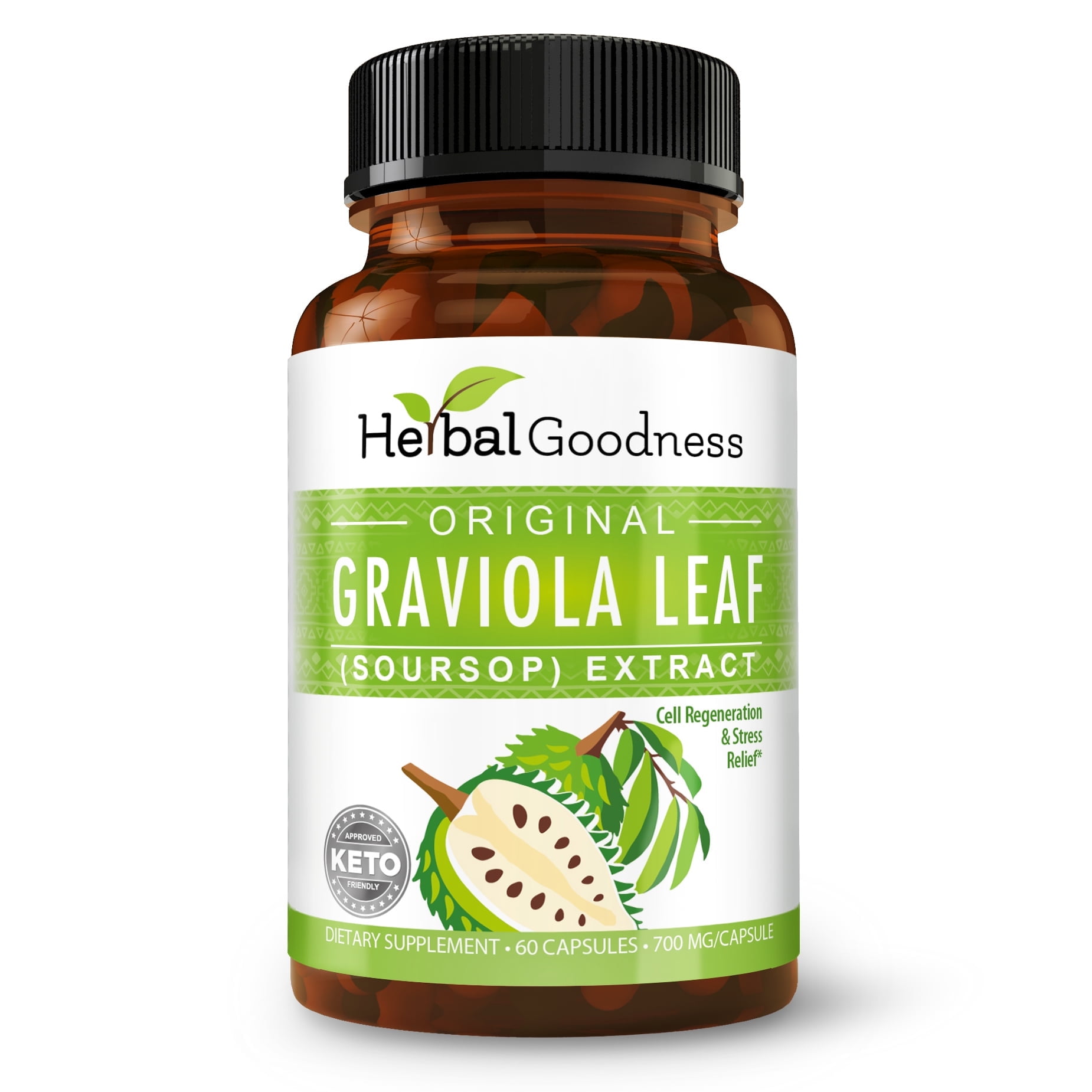 Graviola Soursop Leaf Capsule 60ct/700mg, Organic Guanabana Supplement ...