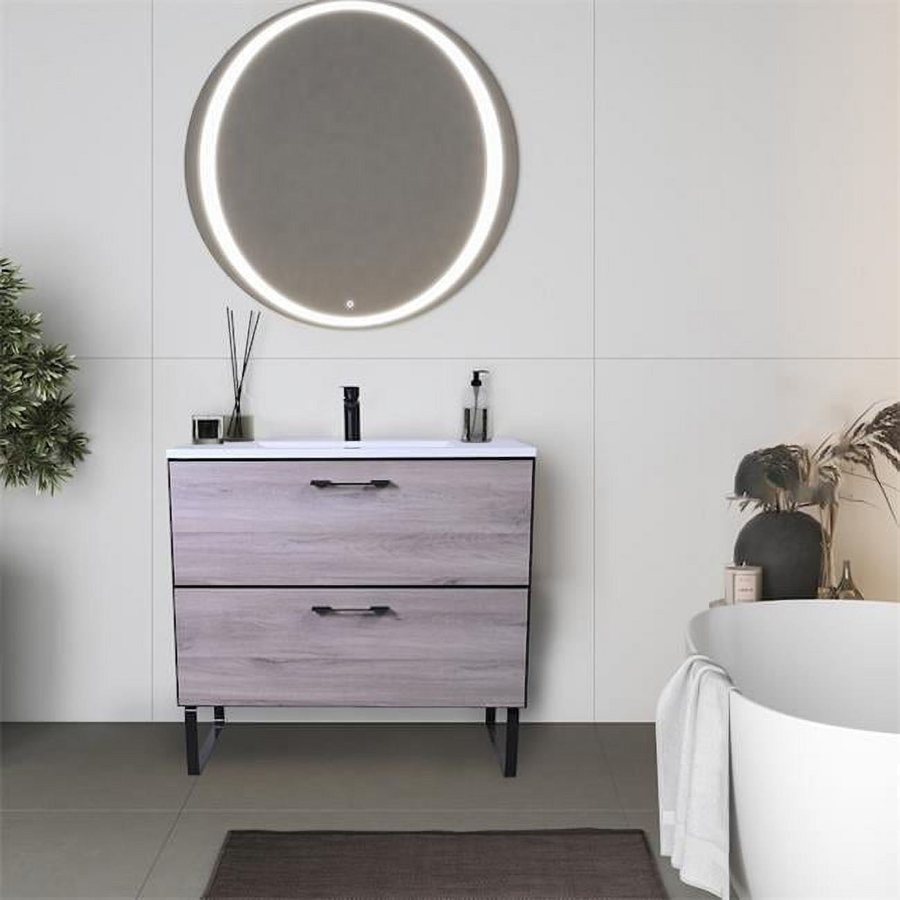 Gravita Designs 36 in. Free-Standing Single Bathroom Vanity with 2 Soft ...
