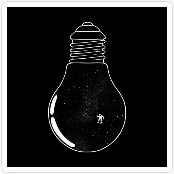 Gravity Astronaut Black And White Lightbulb Sticker Phone Decal Water ...