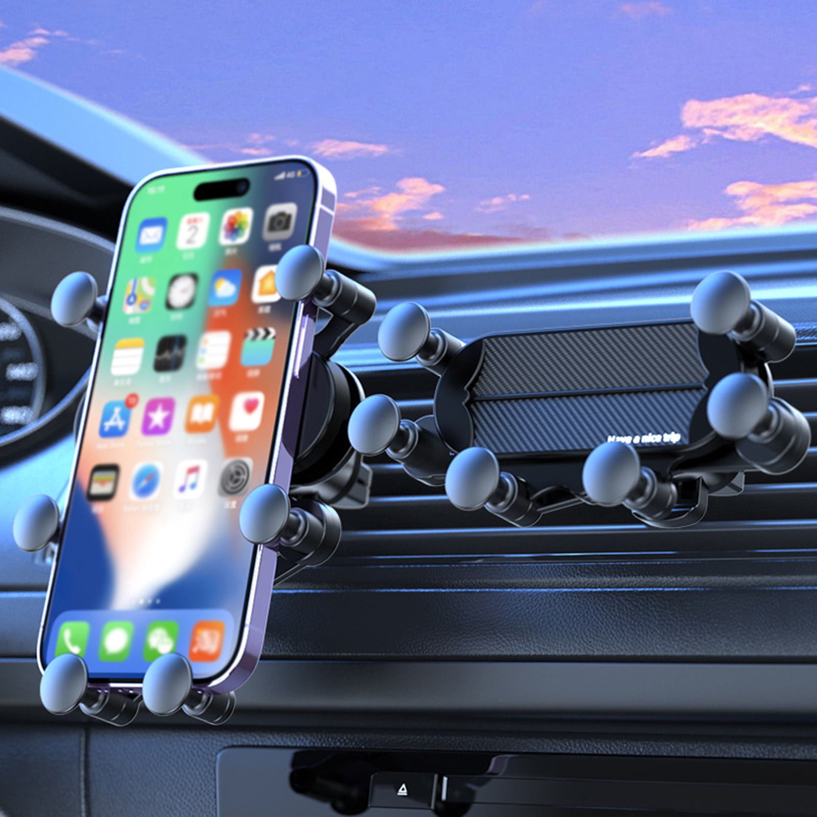 Gravity Car Holder Easy One Handed Operation Silent Quick release ...