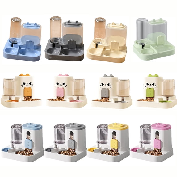Gravity Cat Feeder and Water Dispenser, 2 in 1 Automatic Cat Feeder, 2 ...