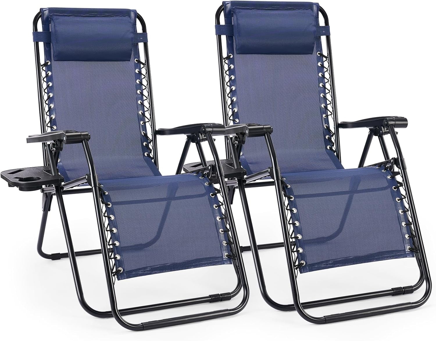 Gravity Chairs, Set of 2 Portable Recliner Beach Camping Patio Outdoor ...