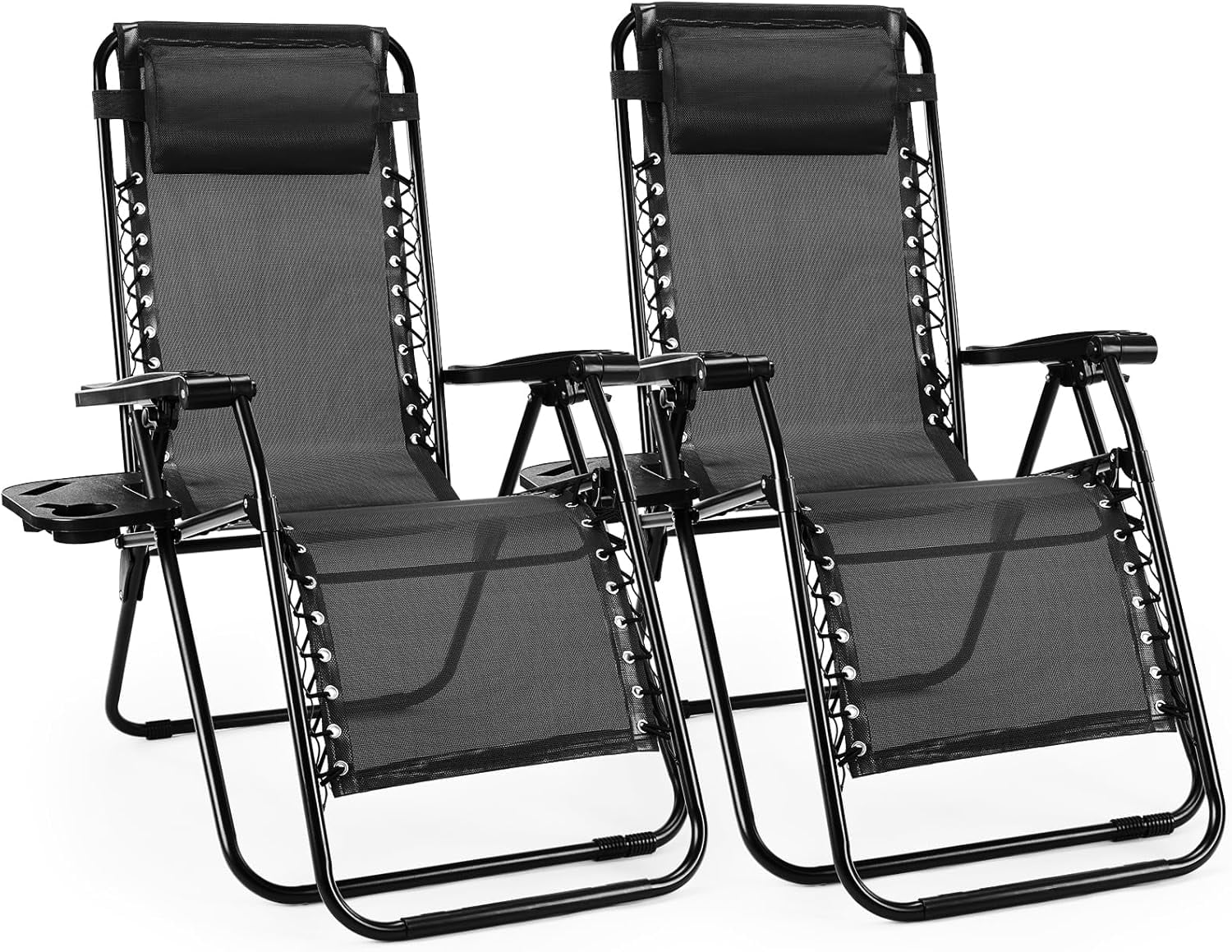 Gravity Chairs, Set of 2 Portable Recliner Beach Camping Patio Outdoor ...