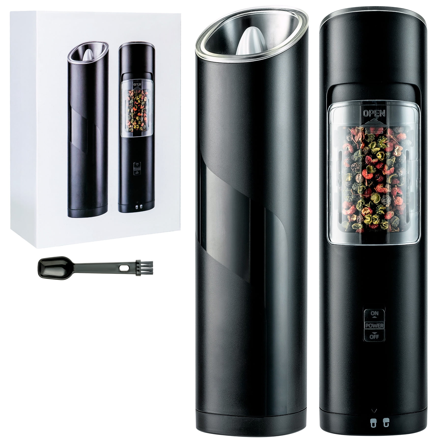 Gravity Electric Salt and Pepper Grinder Set: Adjustable coarseness ...