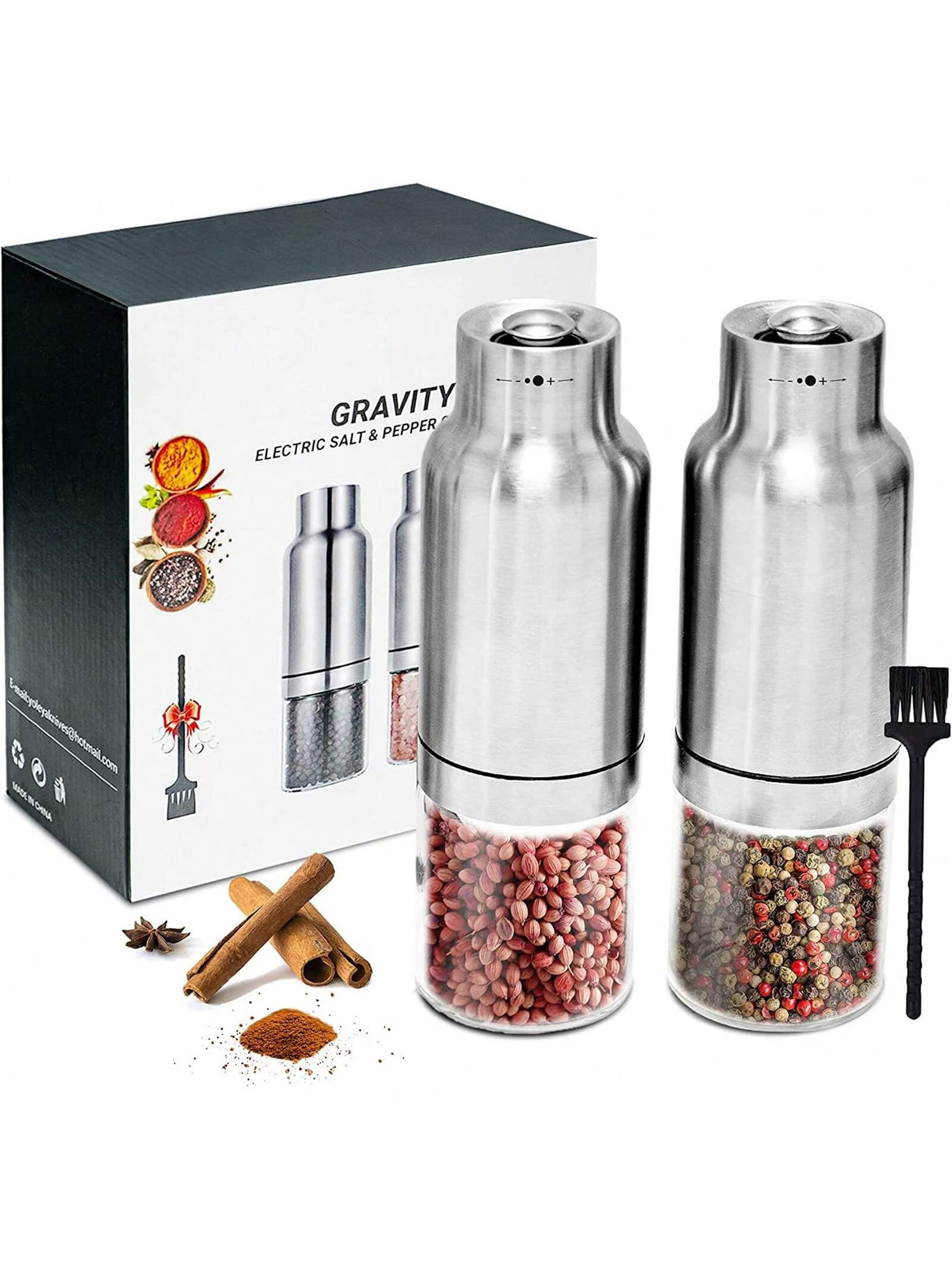 Gravity Electric Salt And Pepper Grinder Set - Automatic Pepper Or Salt ...
