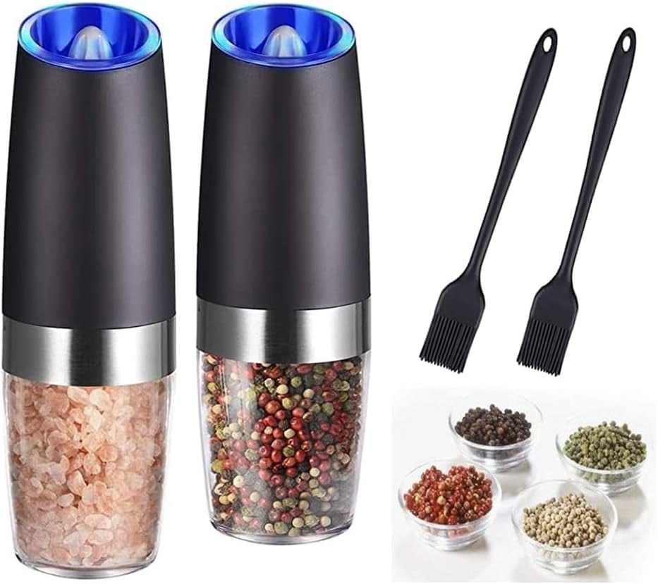 Gravity Electric Salt and Pepper Grinder Set, Battery Operated ...