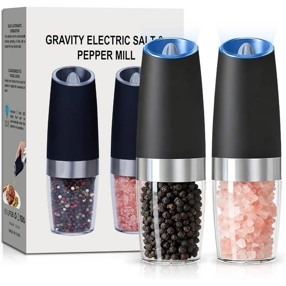 Gravity Electric Salt and Pepper Grinder set of 2, Automatic Salt And ...