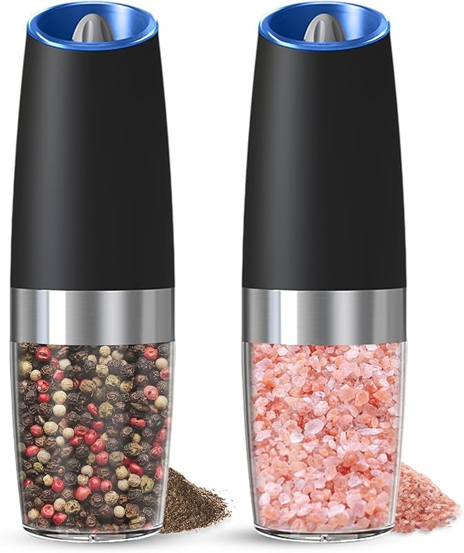 Gravity Electric Salt and Pepper Grinder set of 2, Automatic Salt And ...
