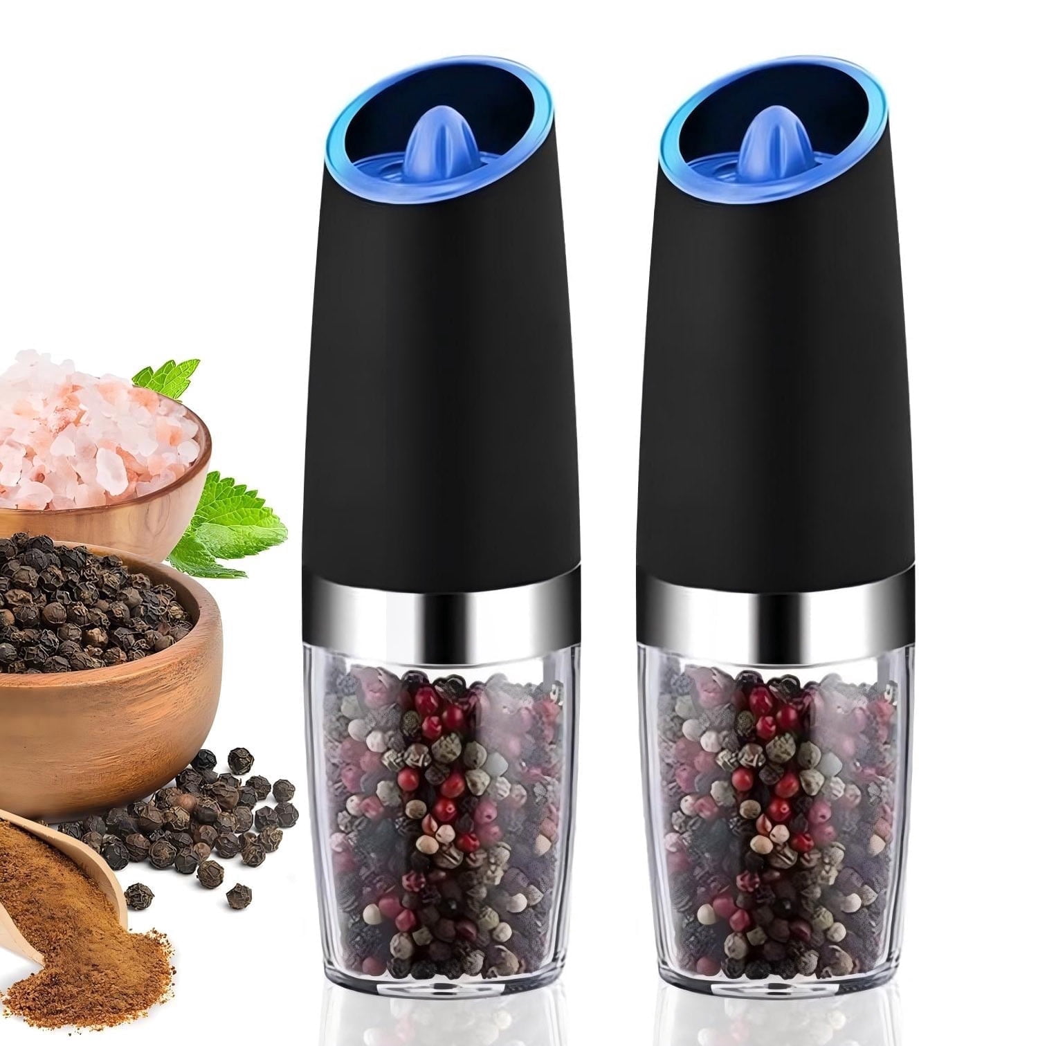 Gravity Electric Salt and Pepper Grinder Set – Battery Powered ...