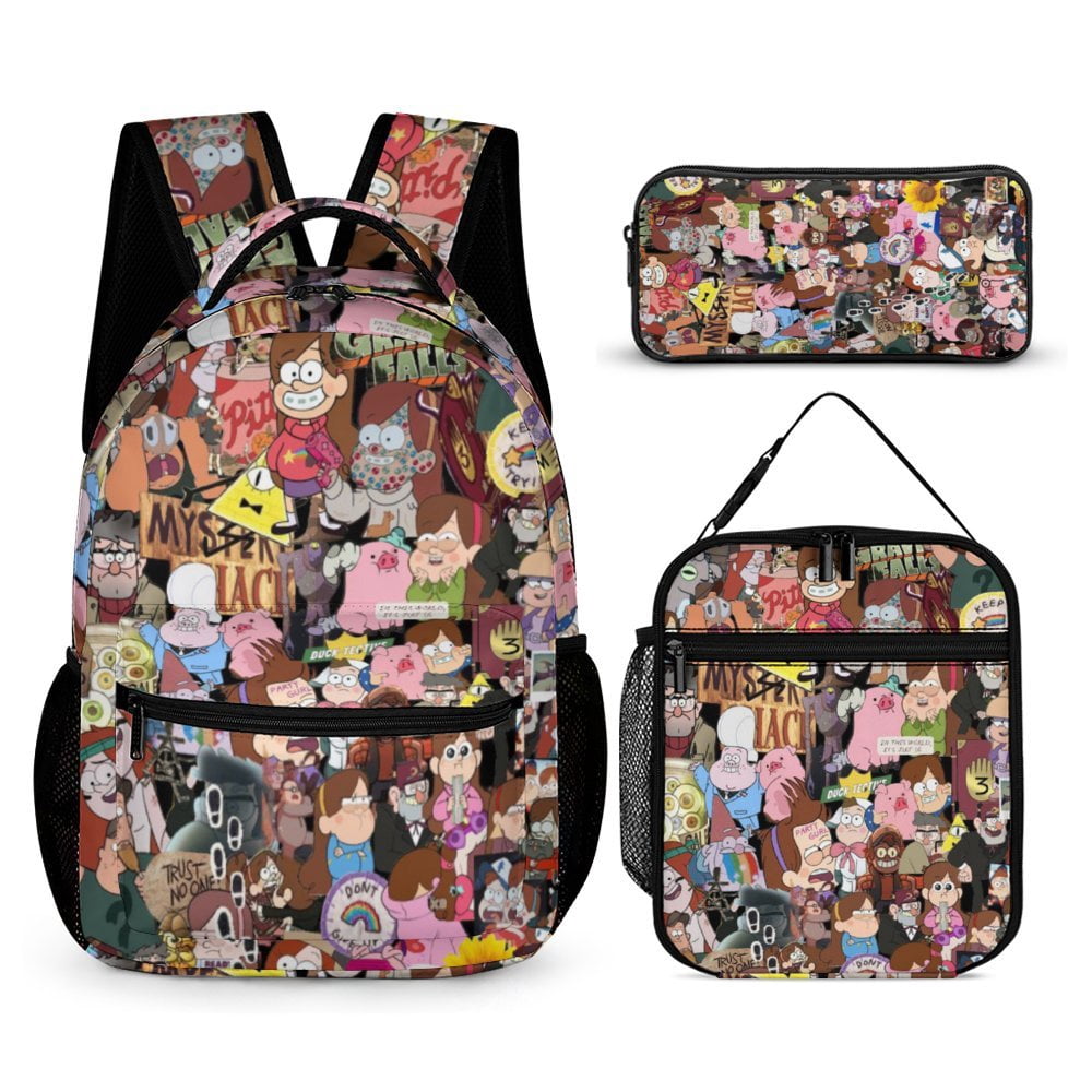 Gravity Falls 3 Piece Backpack Set School Bag Combination Travel ...