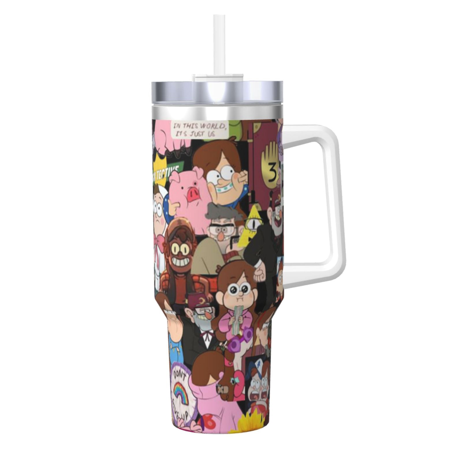 Gravity Falls 40 Oz Stainless Steel Tumbler Car Cup Insulated Water ...