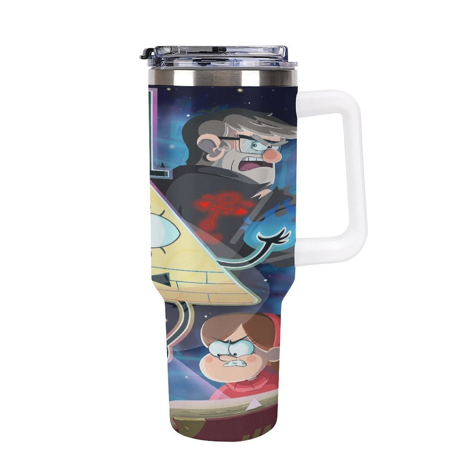 Gravity Falls 40 Oz Tumbler with Handle And Straw, Stainless Steel ...