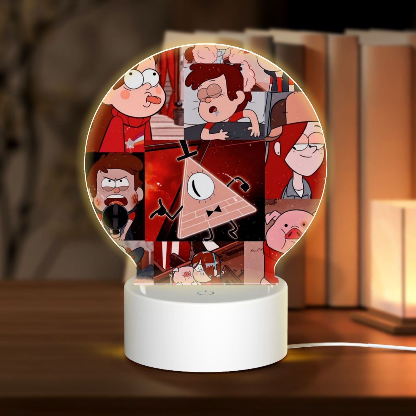 Gravity Falls Anime Round Acrylic Night Light Is Suitable For Rooms ...