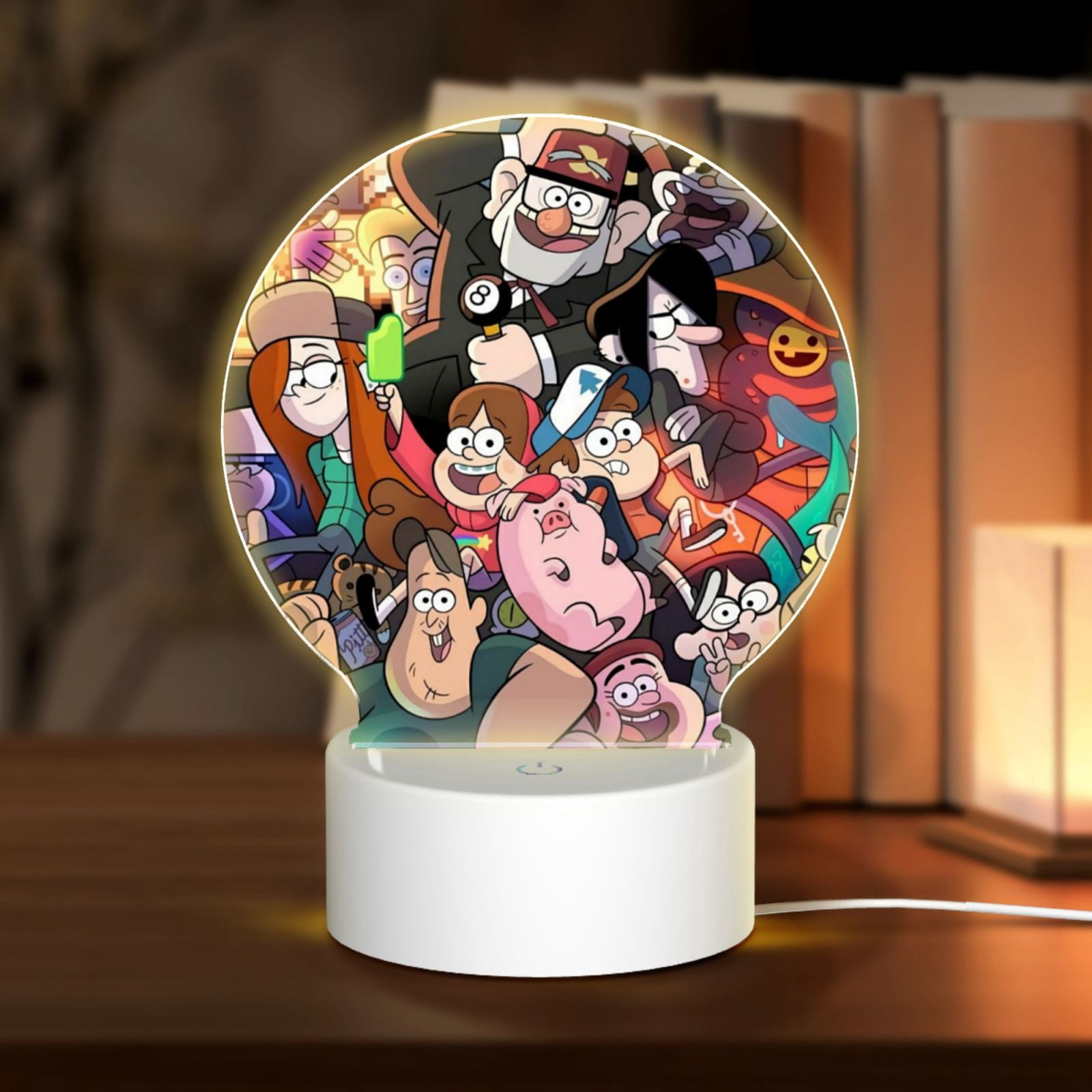 Gravity Falls Anime Round Acrylic Night Light Is Suitable For Rooms ...