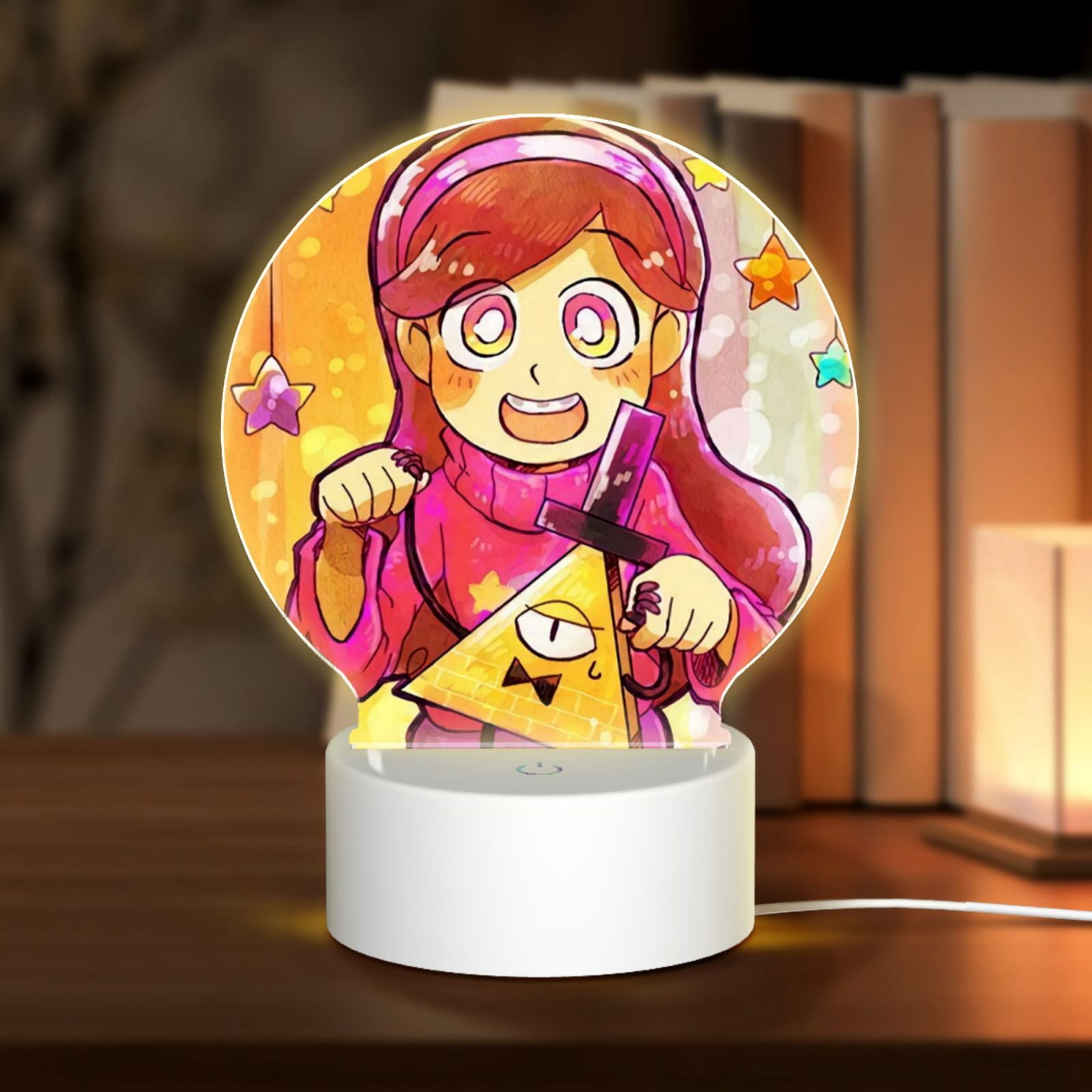 Gravity Falls Anime Round Acrylic Night Light Is Suitable For Rooms ...