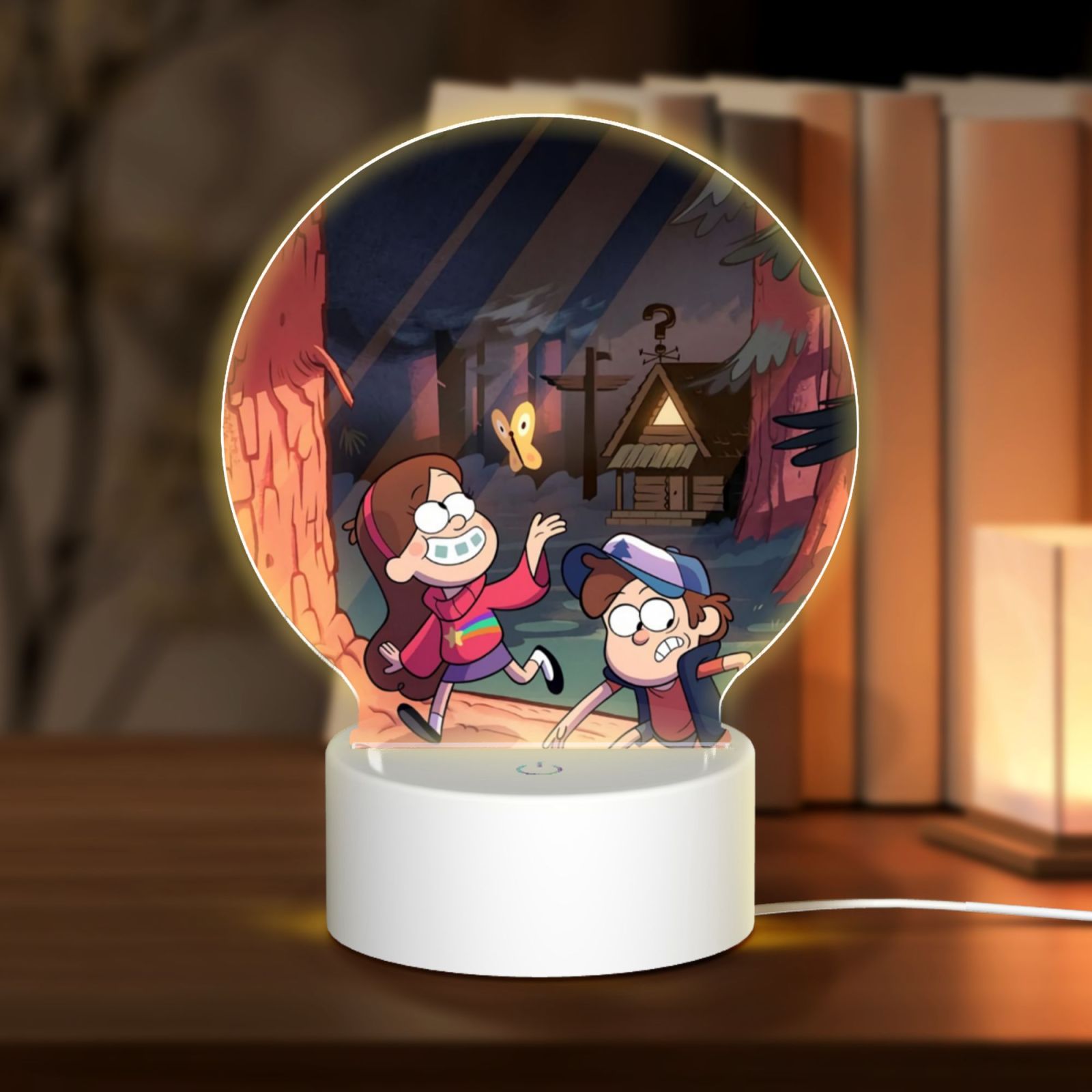 Gravity Falls Anime Round Acrylic Night Light Is Suitable For Rooms ...