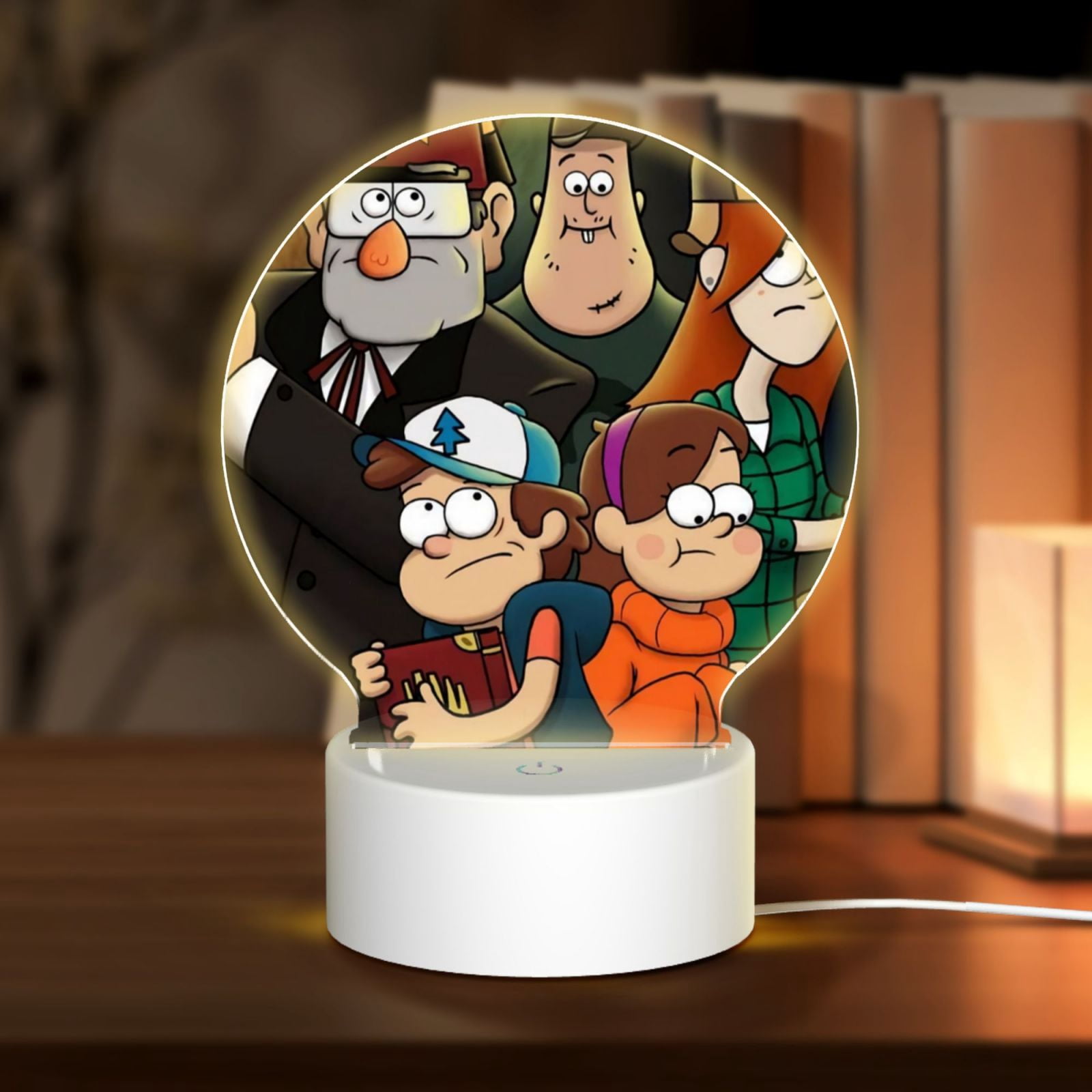 Gravity Falls Anime Round Acrylic Night Light Is Suitable For Rooms ...