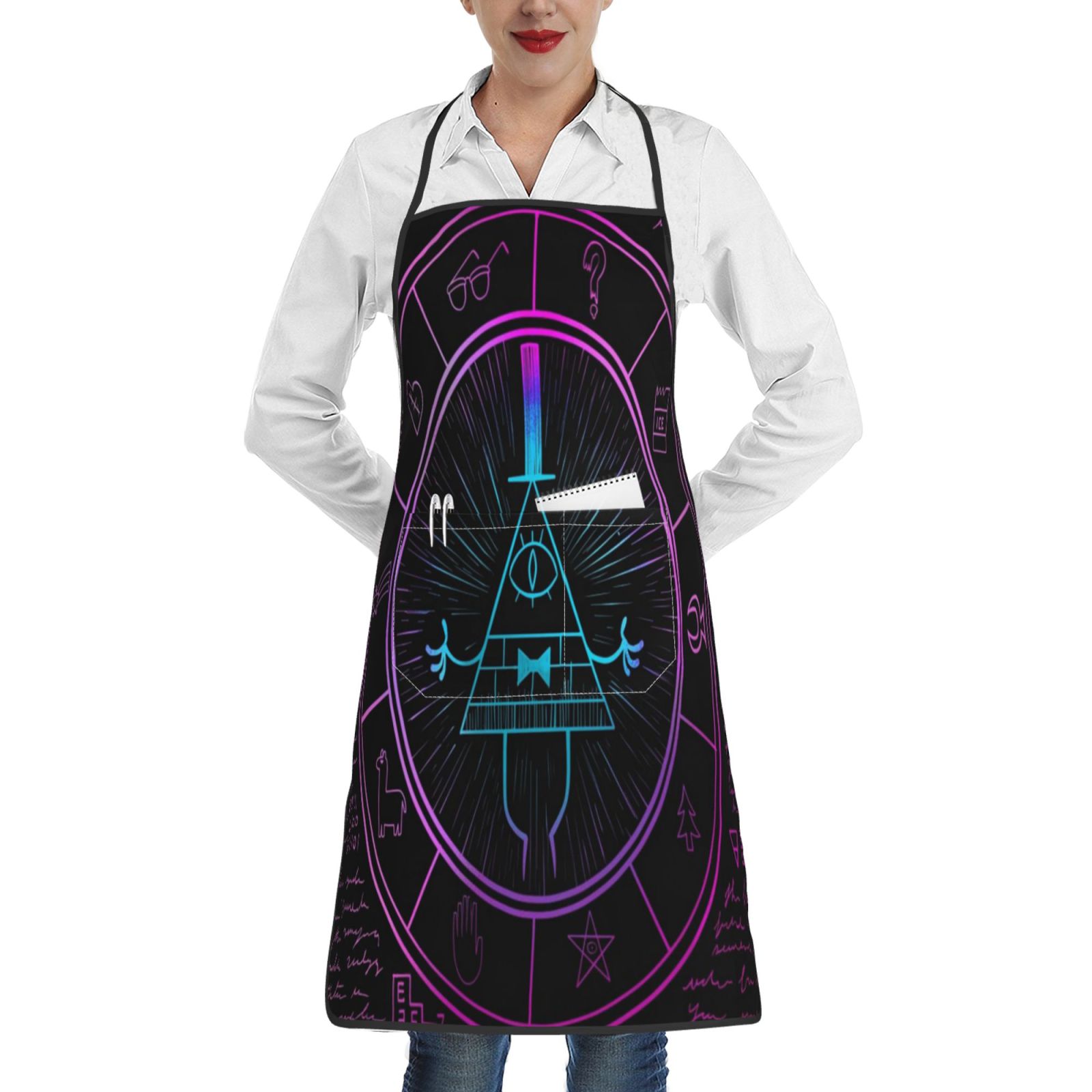 Gravity Falls Apron 2 Pockets Adjustable Aprons for Cooking Cleaning ...